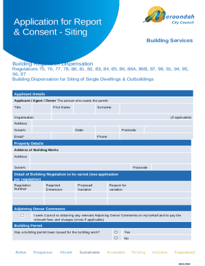 Council Report and Consent (Dispensation) Siting Matters Doc Template ...