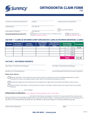 Fillable Online ORTHODONTIA CLAIM FORM Fax Email Print - pdfFiller
