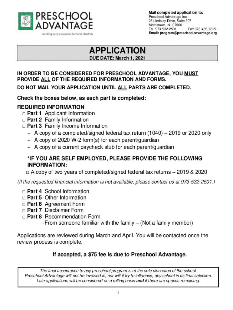 Fillable Online Application for 2024-2025 School Year Fax Email Print ...