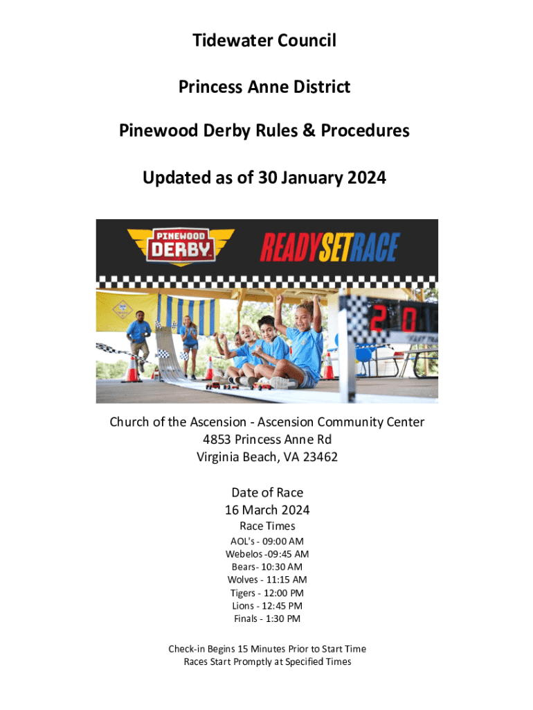 Fillable Online Pinewood Derby - SCOUTING AMERICA Fax Email Print - pdfFiller