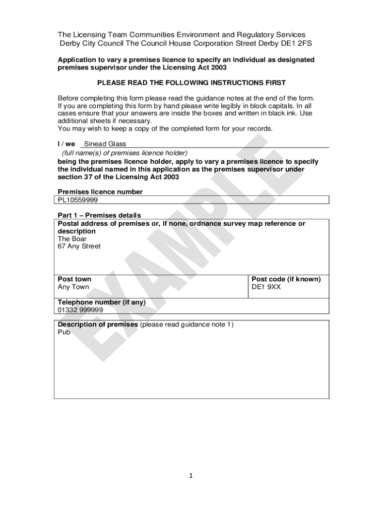 Fillable Online Application to vary DPS - individual Fax Email Print - pdfFiller