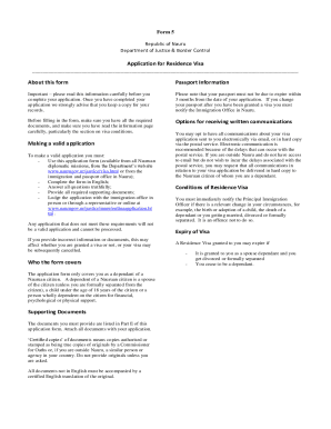 Fillable Online Application for Residence Visa About this form Making a valid ... Fax Email ...