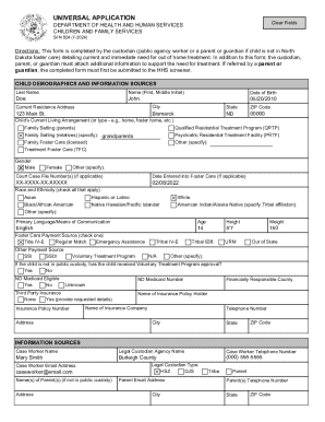 Fillable Online Universal Application and Placement Referral Form Fax ...