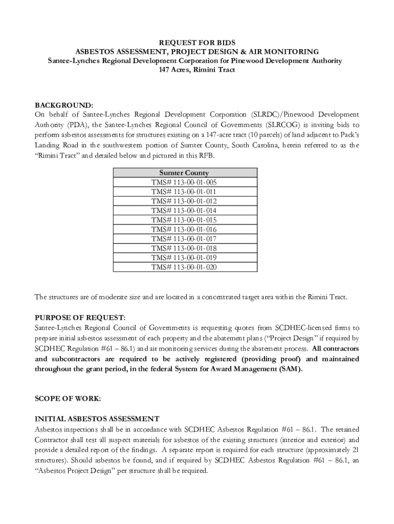 Fillable Online ASBESTOS ASSESSMENT, PROJECT DESIGN & AIR MONITORING ...