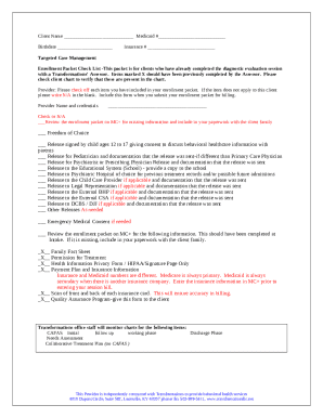 Targeted Case Management Section II Doc Template | pdfFiller