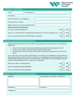 Fillable Online Westmorland-and-furness-council-job-application-form ...