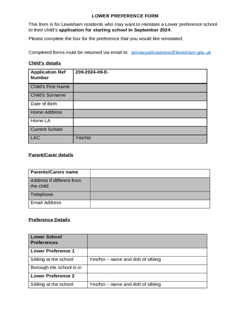 Lower preference Doc Template | pdfFiller