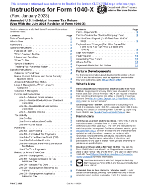 Fillable Online Instructions for Form 1040-X (Rev. January 2023). Instructions for Form 1040-X ...