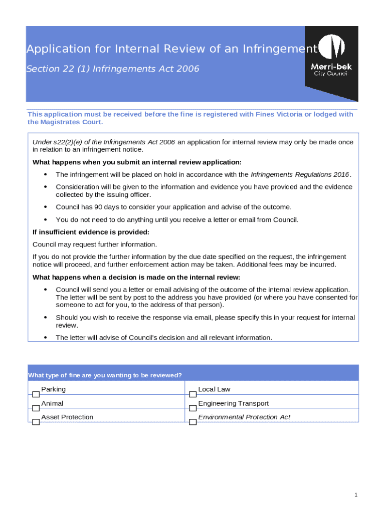 Applying for an infringement extension Doc Template | pdfFiller