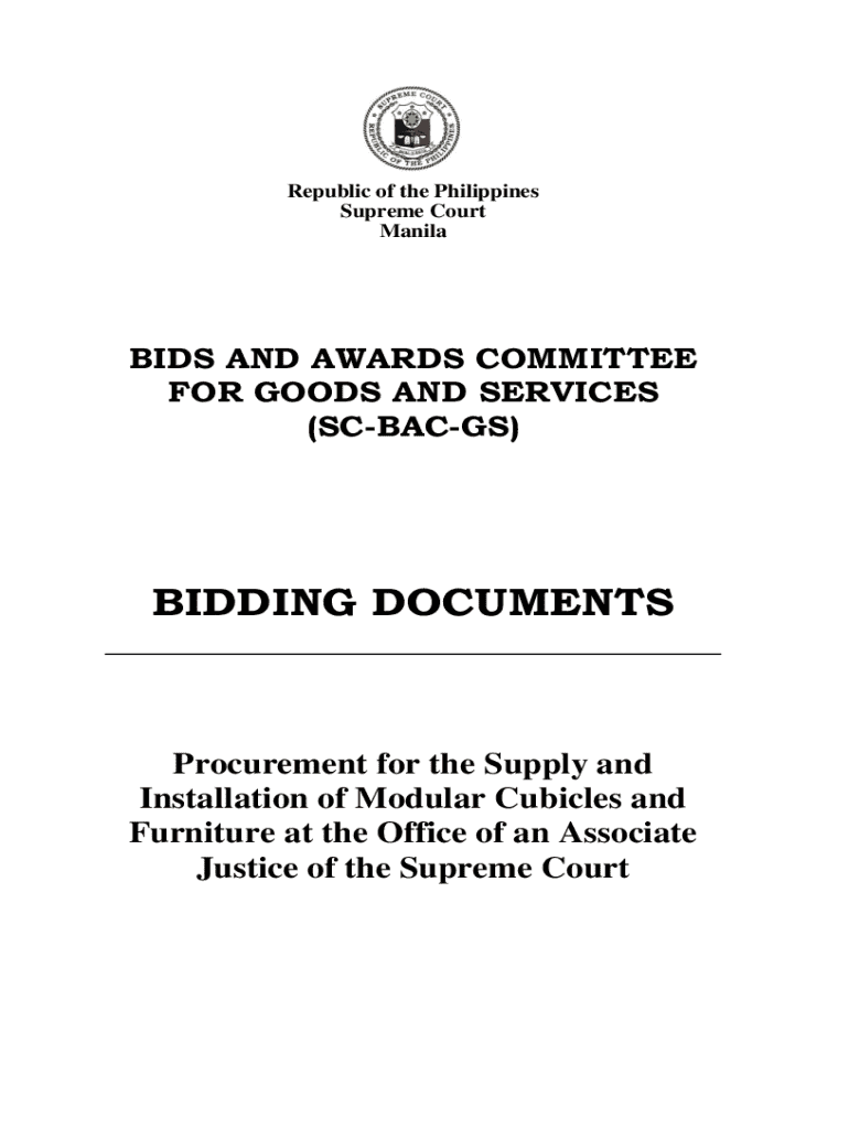 Fillable Online BIDDING DOCUMENTS for 1 LOT MODULAR ... Fax Email Print - pdfFiller