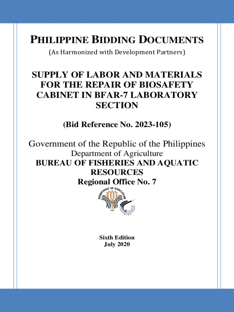 Fillable Online PHILIPPINE BIDDING DOCUMENTS - BFAR-VII Fax Email Print ...