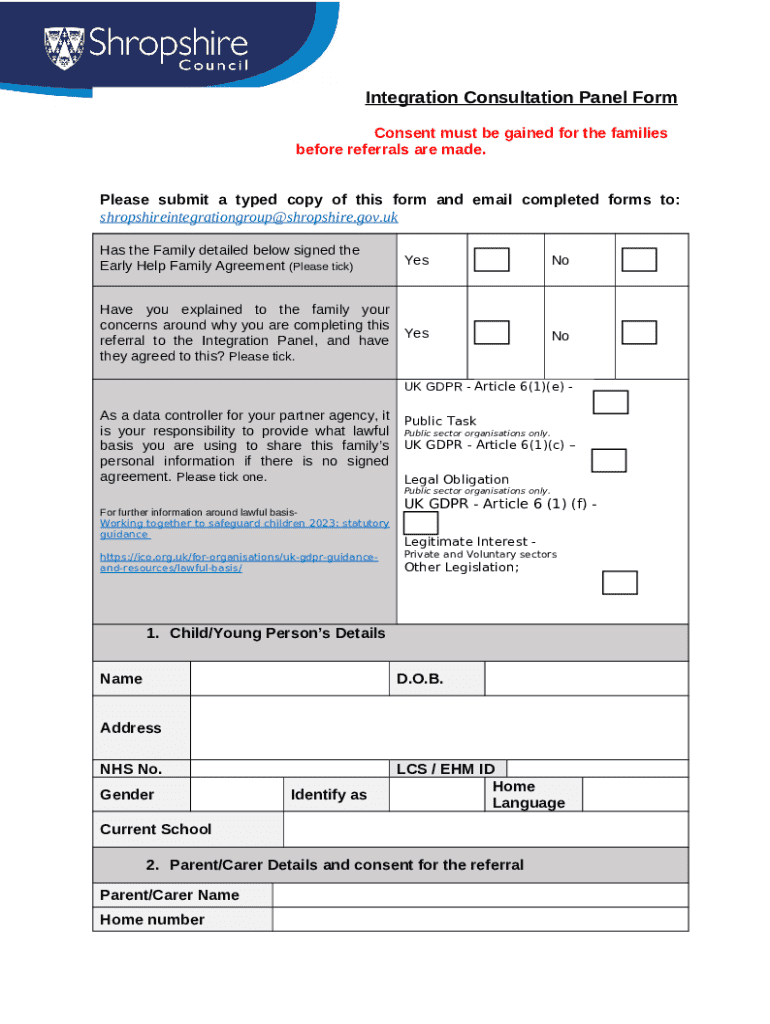 specialist placement panel referral Doc Template | pdfFiller