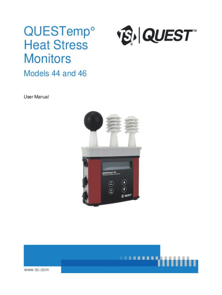 Fillable Online How to Position the TSI QUESTemp Heat Stress Monitor ...