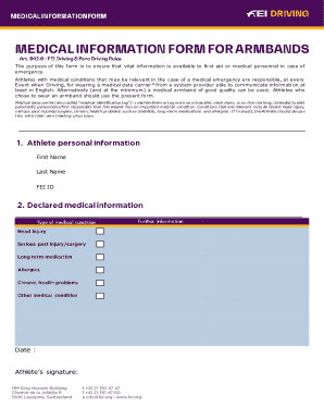 Fillable Online inside fei Medical Information form for Eventing ...
