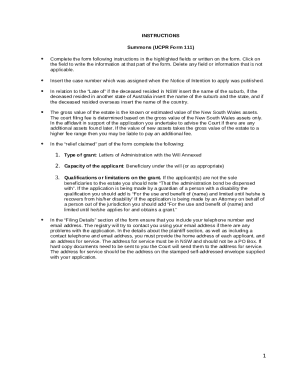 California Petition For Probate DE-111 Instructions Doc Template ...