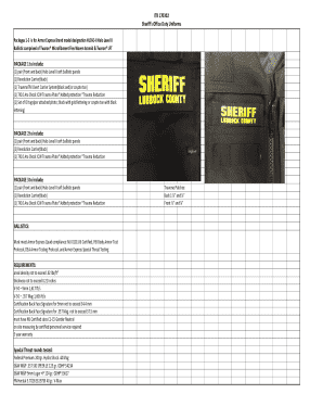 Fillable Online Armor Express Bulletproof Body Armor for Police, Fire ...