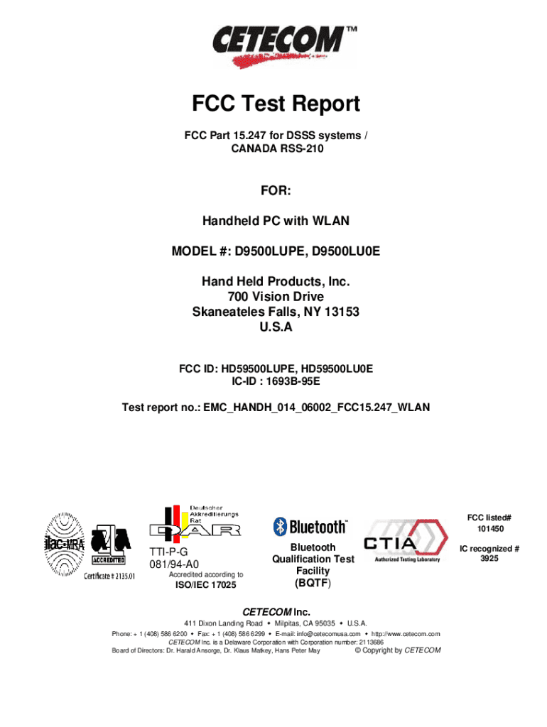 Fillable Online FCC PART 15.247 TEST REPORT Grandstream Networks ...