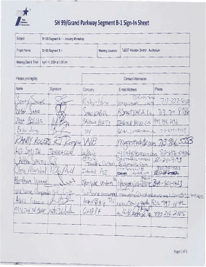 Fillable Online SH 99 Grand Parkway Segment B-1 - Pre-Procurement ...
