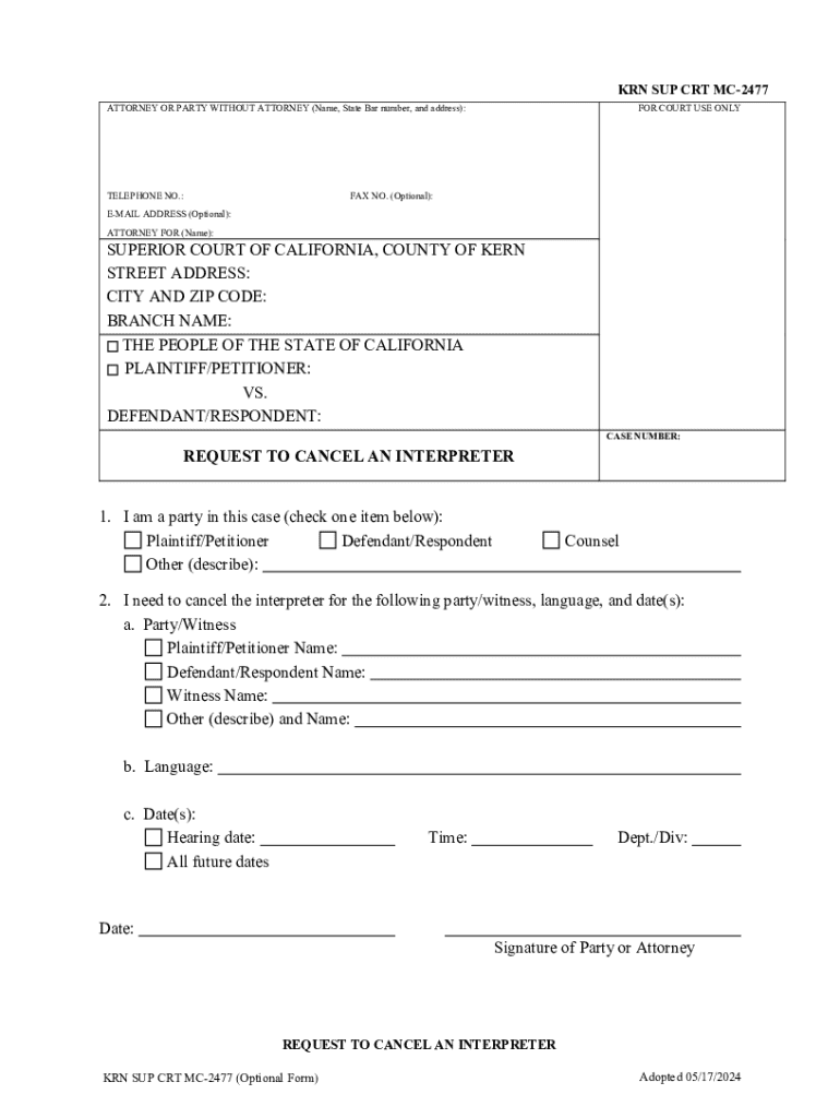 CA KRN SUP CRT MC-2477 Form - Fill Online, Printable, Fillable, Blank ...