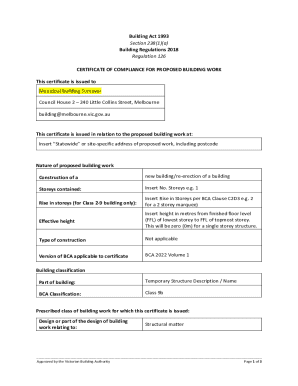Fillable Online R126 Certificate of compliance for proposed building ...