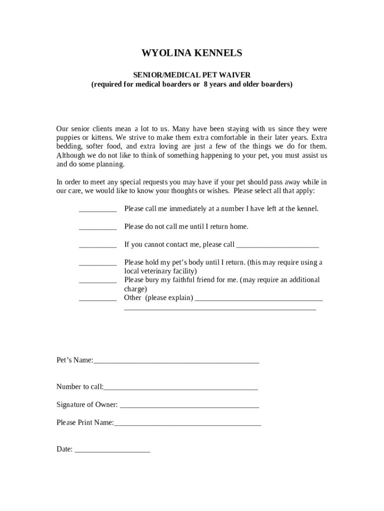 Here's Why Dog Boarding Waiver s Are a Must-Have ... Doc Template ...