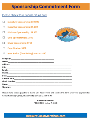 Fillable Online SPONSORSHIP LEVEL PRESENTING PLATINUM ... Fax Email ...