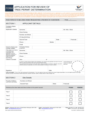 Fillable Online TREE PERMIT DETERMINATION Fax Email Print - pdfFiller