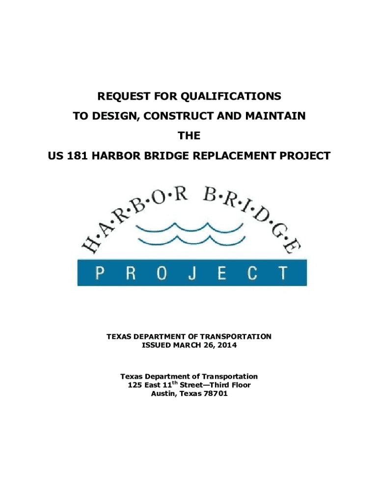 Fillable Online Harbor Bridge - RFQ Final. US 181 Harbor Bridge Fax ...