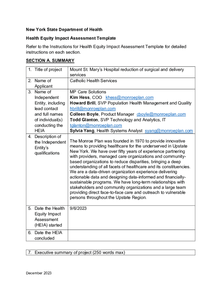 Fillable Online HEIA Template (DOCX) - New York State Department of ...