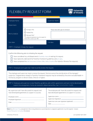 Fillable Online FLEXIBILITY REQUEST FORM Fax Email Print - pdfFiller