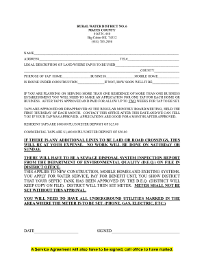 Fillable Online Rural Water Dist No 6 Mayes County - Big Cabin Fax Email Print - pdfFiller