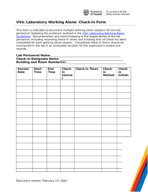 UVic Laboratory Working Alone Risk Assessment Template Doc Template ...