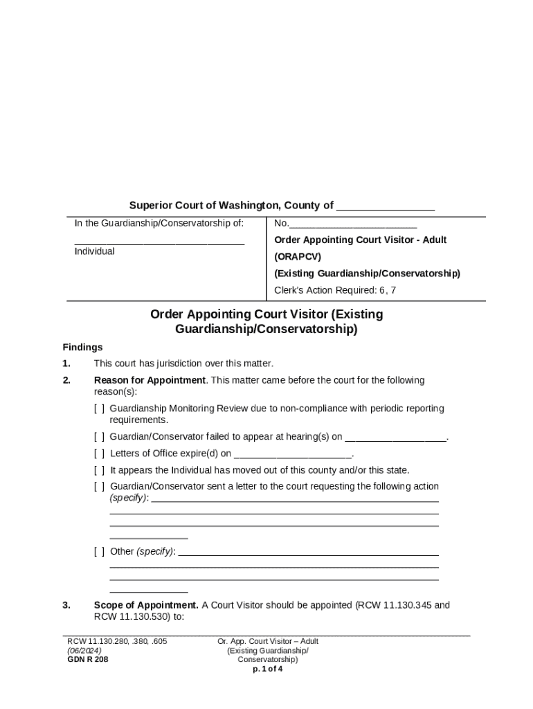 Order Appointing Court Visitor (Existing Guardianship/ ... Doc Template ...