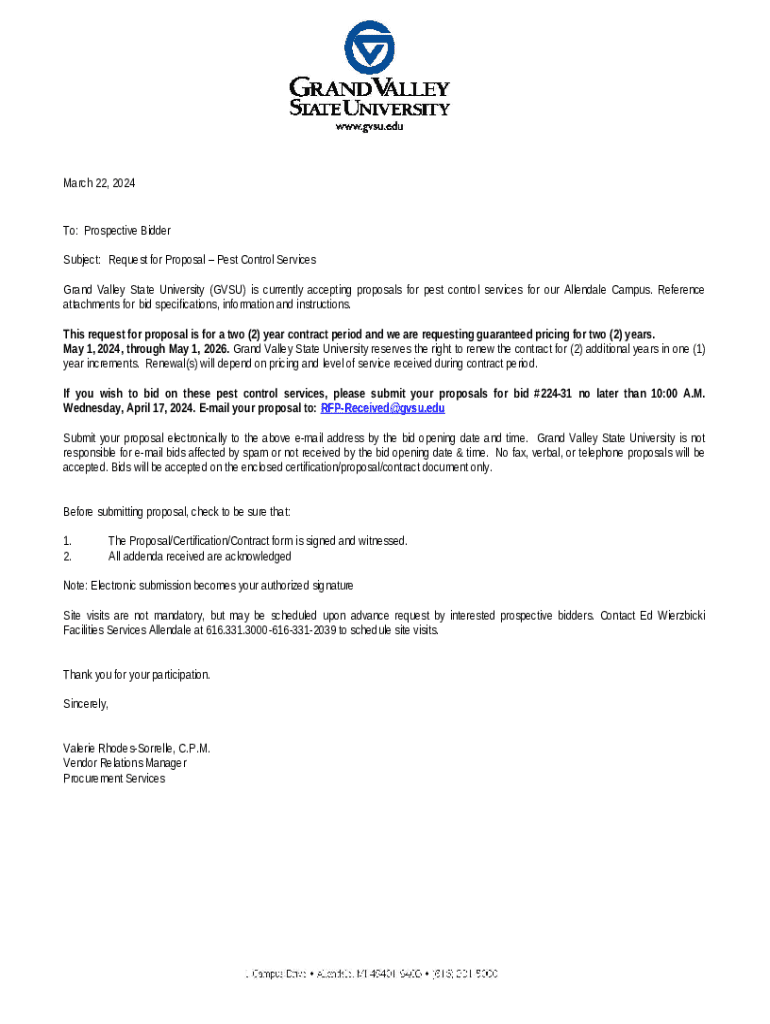 Addendum I Notice: Pest Control Services Doc Template | pdfFiller