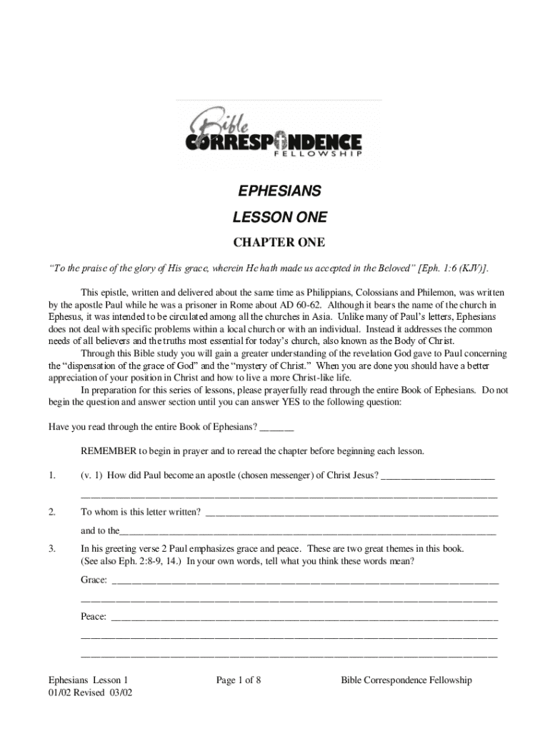 Fillable Online Ephesians 1-6 KJV - Paul, an apostle of Jesus Christ by ...