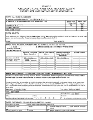 Fillable Online Sample Household Letter for CACFP Adult Day Care ...