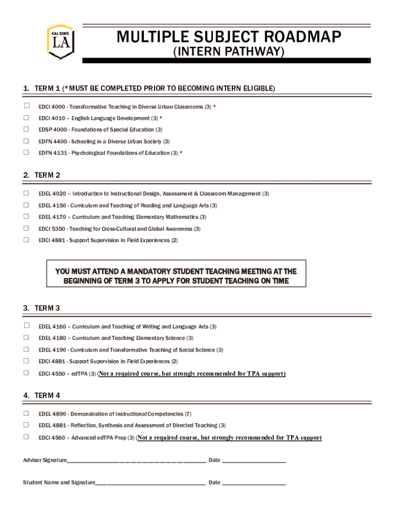 Fillable Online Inspired Teaching Multiple Subject Credential & InternshipNU Fax Email Print ...