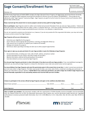 Fillable Online Sage Consent Enrollment form - English. Enrollment form Fax Email Print - pdfFiller