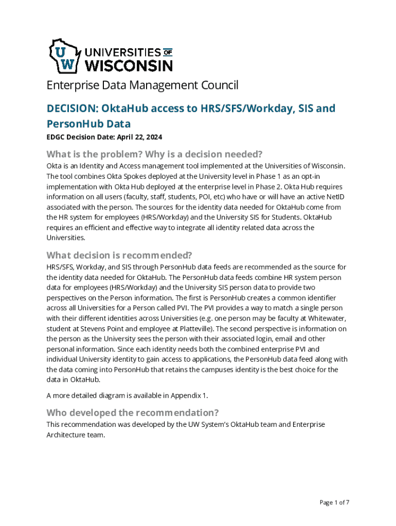Fillable Online EDGC DECISION: OktaHub access to HRS/SFS/Workday ... Fax Email Print - pdfFiller