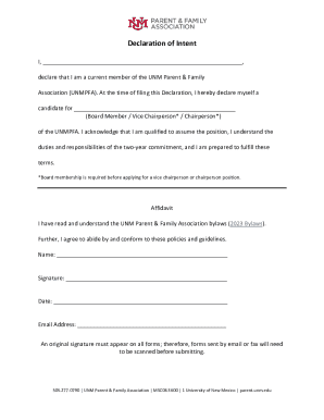 Fillable Online Ideas for A Modern Declaration of Intent & The Group ...