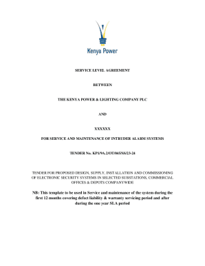 Fillable Online APPENDIX 3- INTRUDER ALARM SLA TEMPLATE. ... Fax Email ...