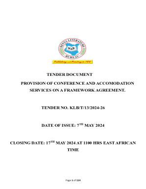 Fillable Online klb co Open national tender framework contract for provision of ... Fax Email ...