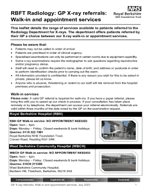 Fillable Online GP X-ray referrals: Walk-in and appointment services ...