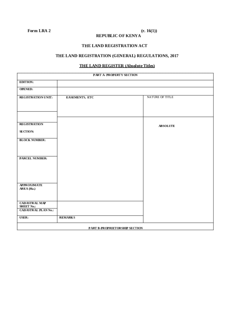 -LRA-2-THE LAND REGISTER (Absolute Titles Doc Template | pdfFiller