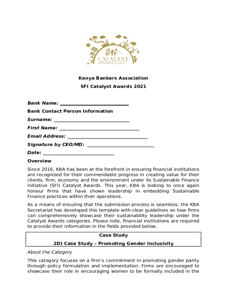 Kenya's Financial Industry Players are Recognized for their ... Doc Template | pdfFiller