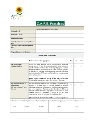 CAFE Practices Pre-Onsite Planning - AfriCert - africertlimited co Doc ...