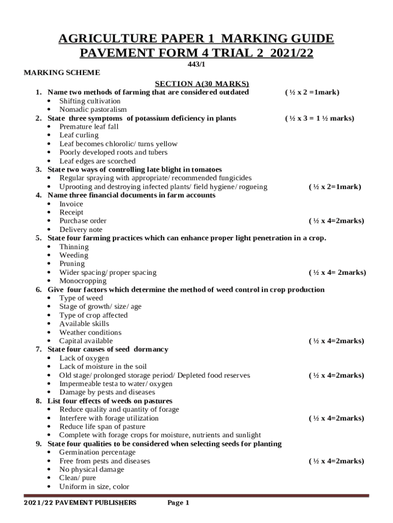 agriculture paper 1 marking guide pavement 4 trial 2 ... Doc Template ...