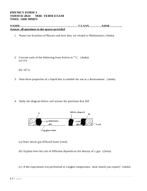 Physics Questions and Answers - 1 Mid Term 2 ... Doc Template | pdfFiller