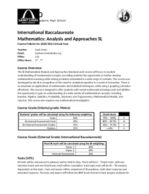 IB DP Maths: Analysis & Approaches teaching resource Doc Template ...