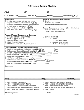 Fillable Online Enforcement Referral Checklist Fax Email Print - pdfFiller